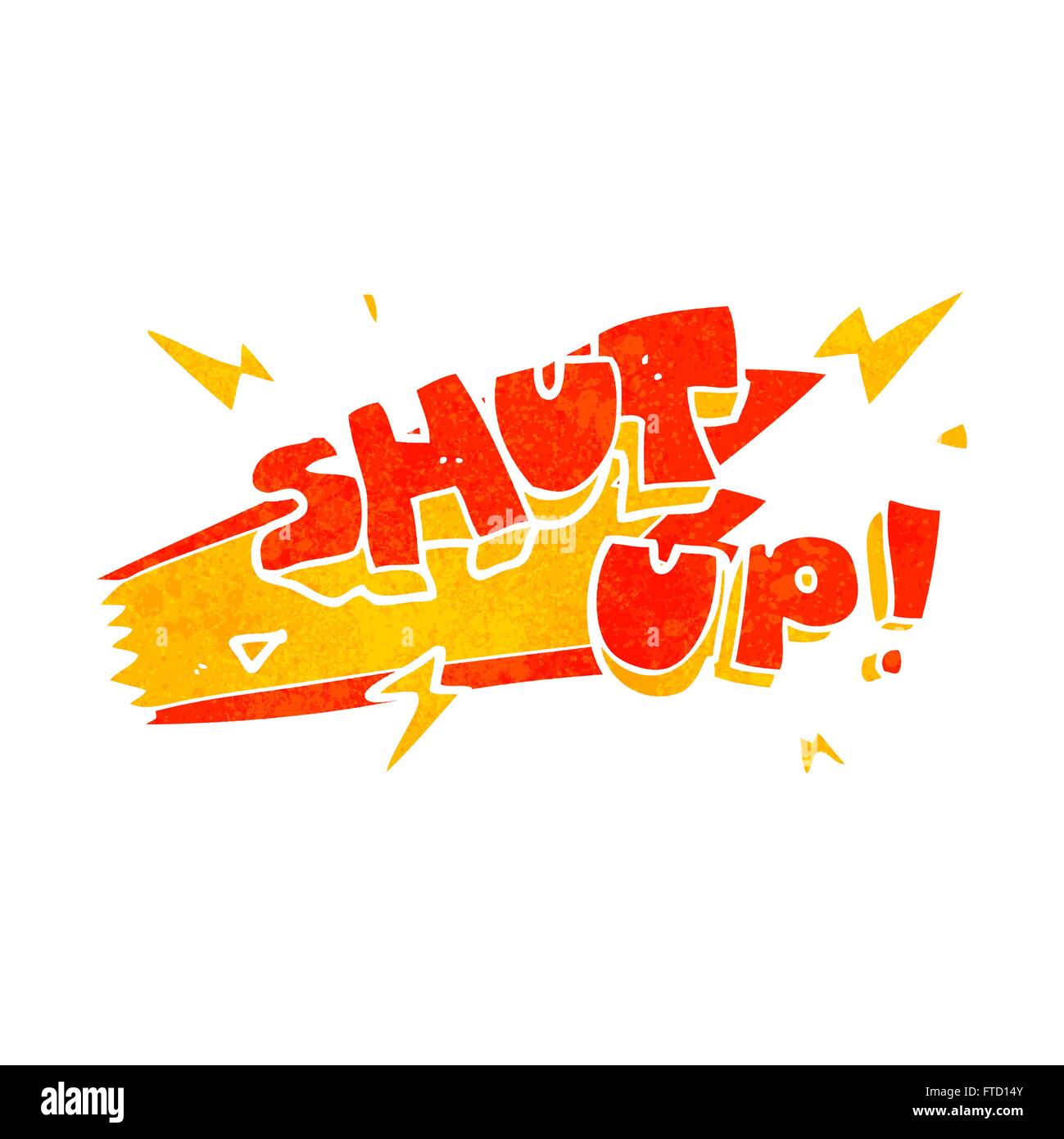 freehand retro cartoon shut up! symbol Stock Vector Image & Art - Alamy