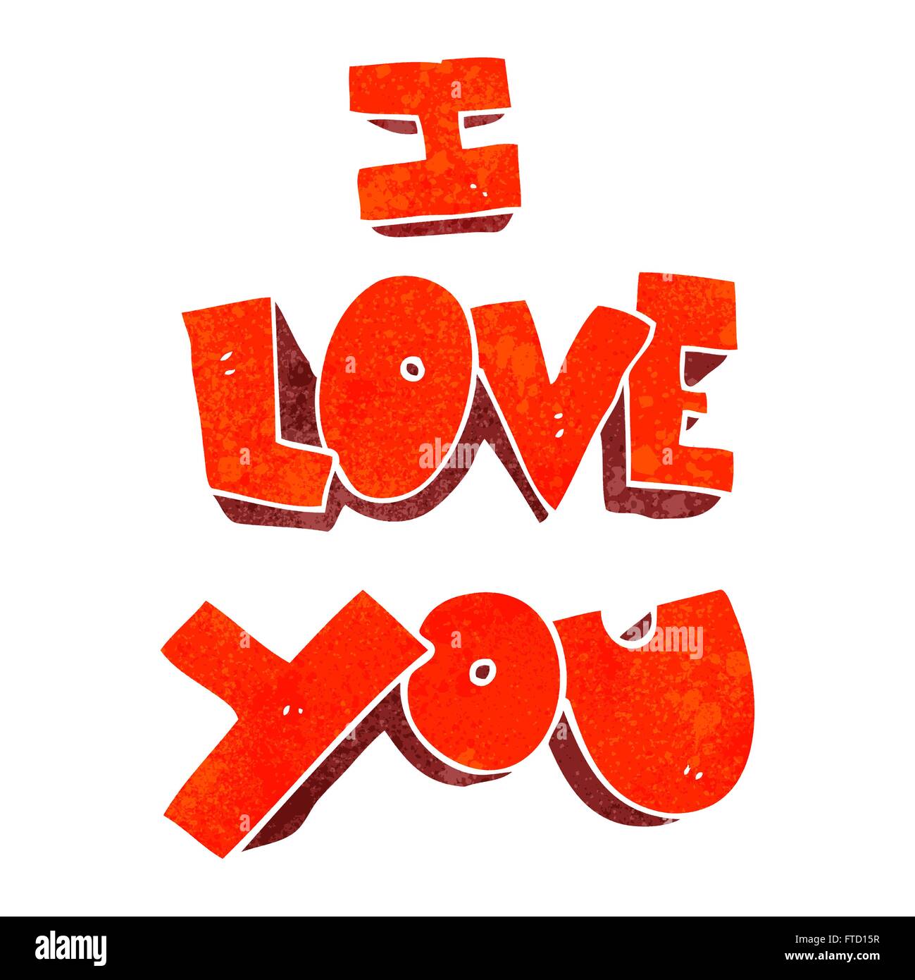 I love you freehand retro cartoon symbol Stock Vector Image & Art - Alamy