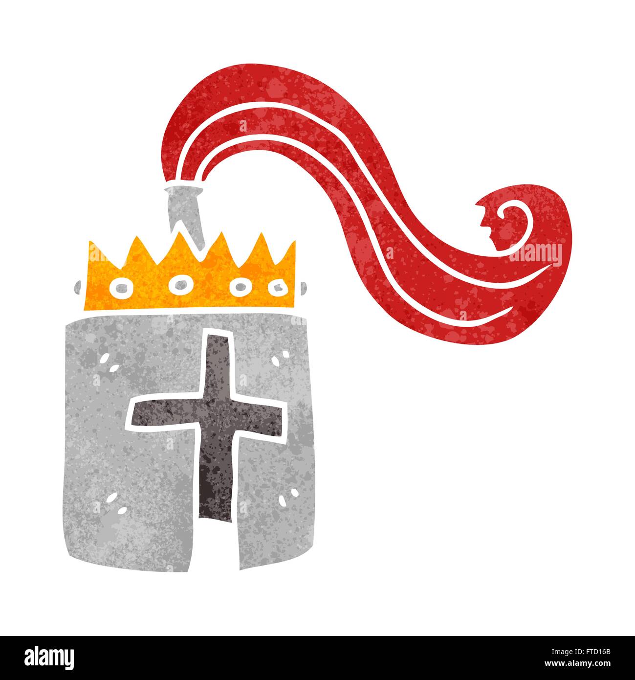 freehand retro cartoon king's helmet Stock Vector Image & Art - Alamy
