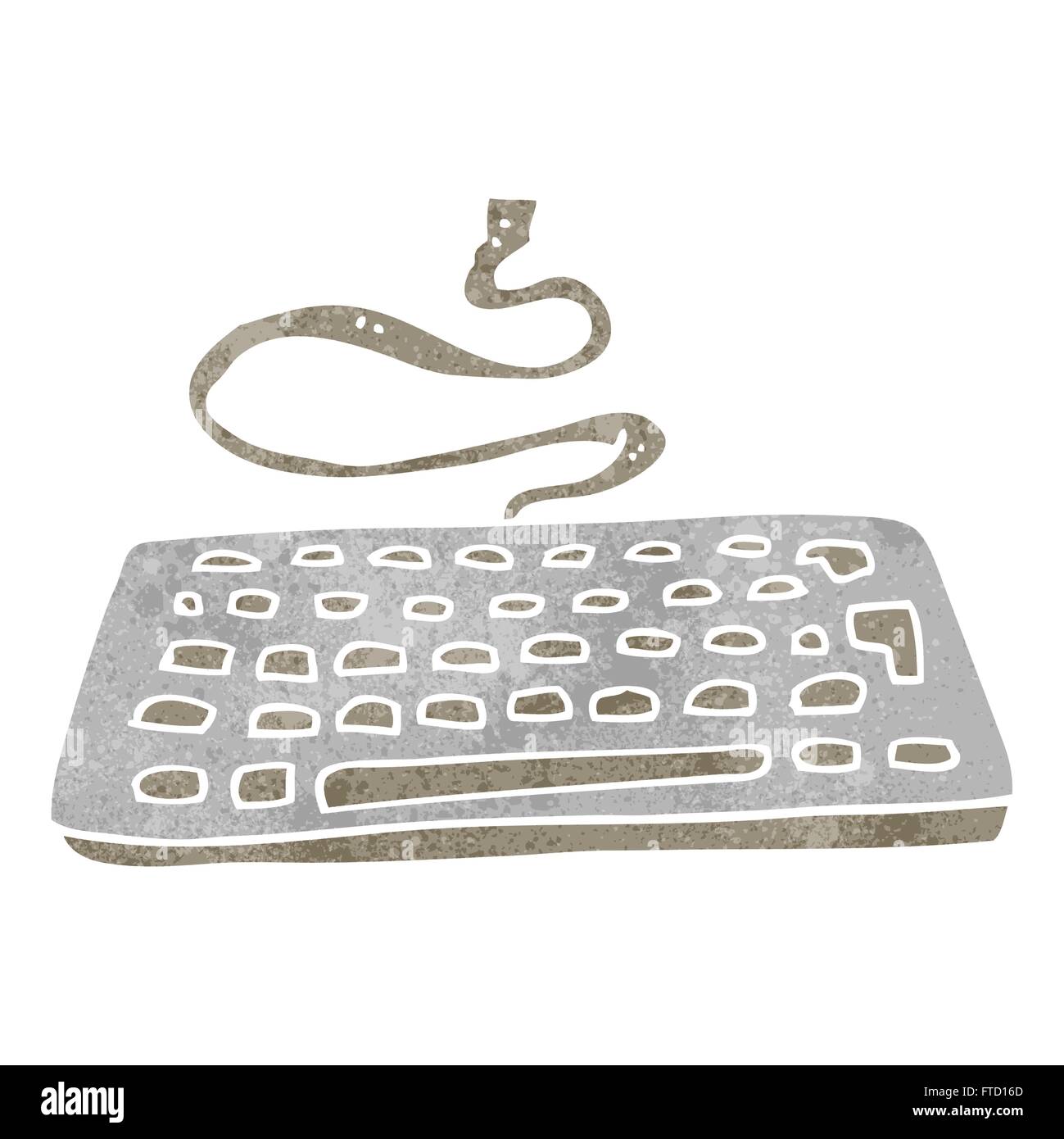 freehand retro cartoon computer keyboard Stock Vector Image & Art - Alamy