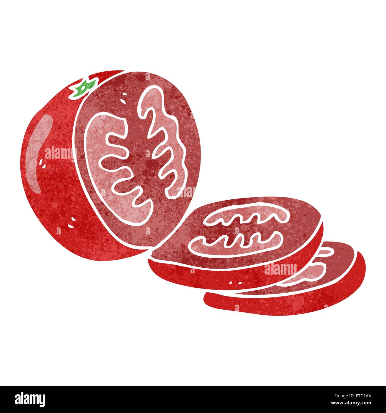 freehand retro cartoon sliced tomato Stock Vector Image & Art - Alamy