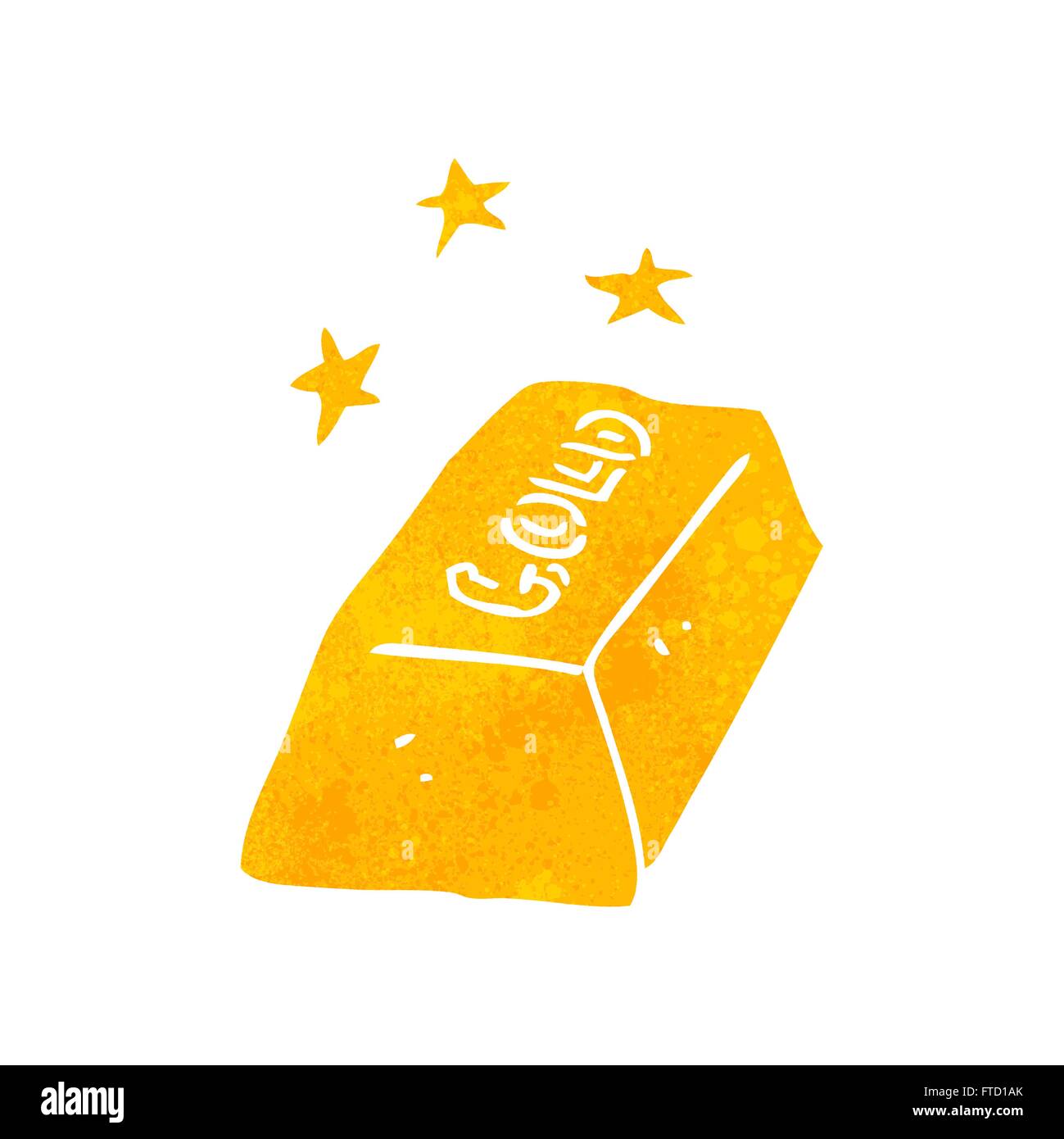 freehand retro cartoon bar of gold Stock Vector Image & Art - Alamy