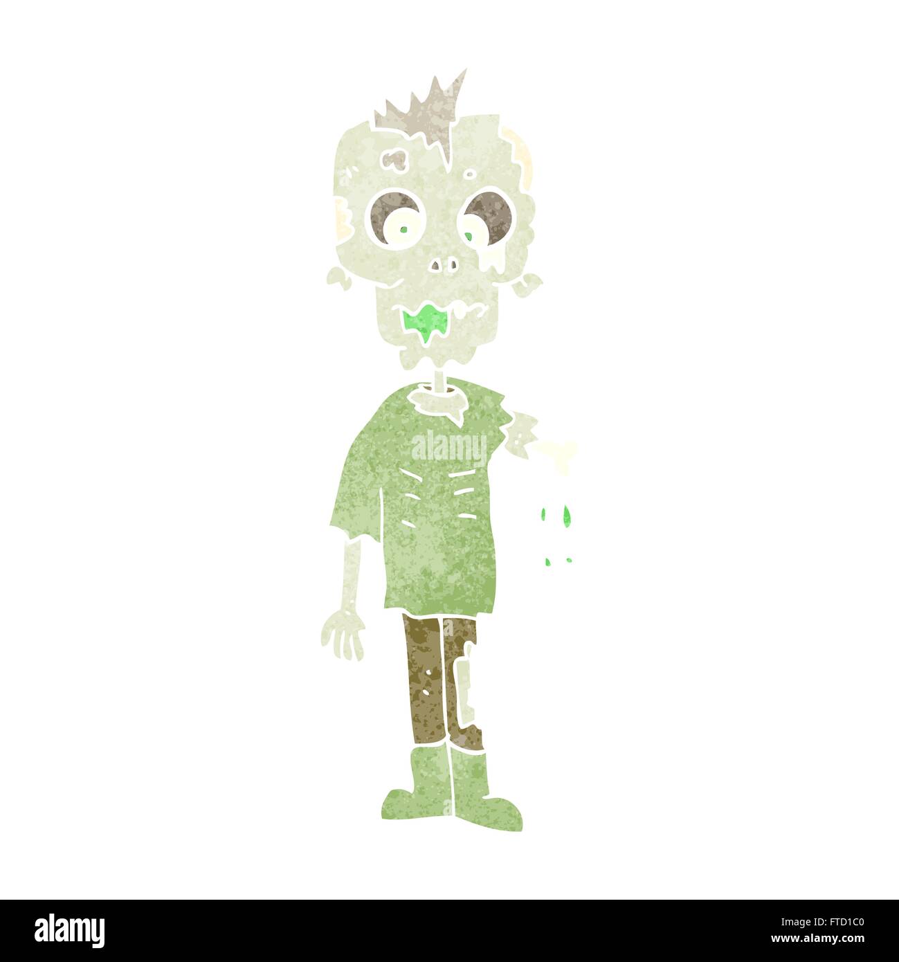 freehand retro cartoon zombie Stock Vector Image & Art - Alamy