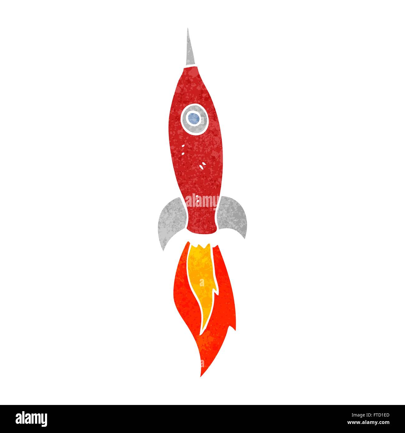 freehand retro cartoon rocket Stock Vector Image & Art - Alamy