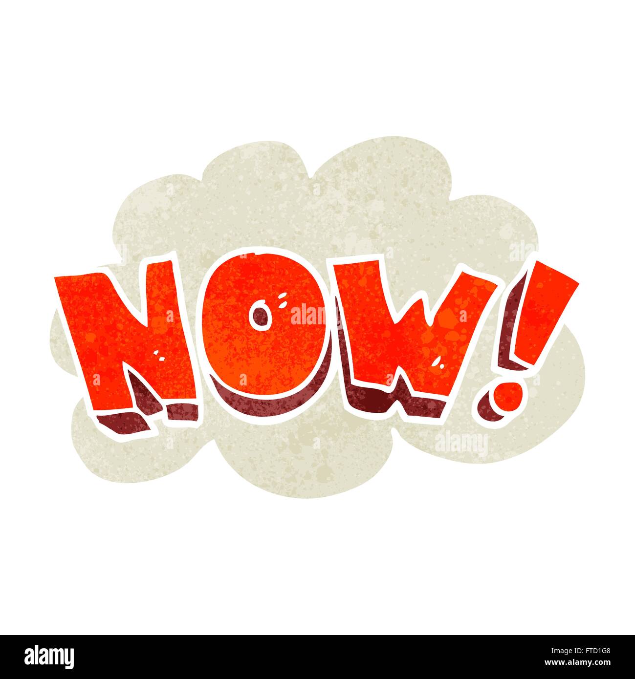 freehand retro cartoon now shout Stock Vector Image & Art - Alamy
