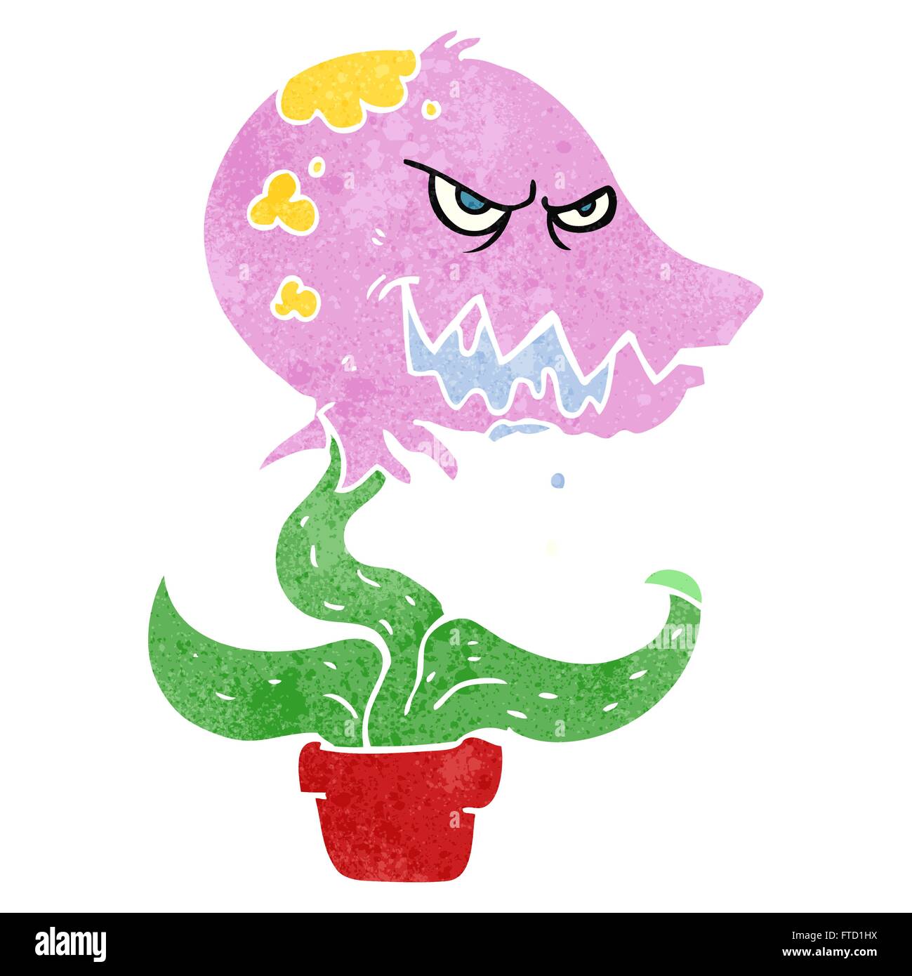 freehand retro cartoon monster plant Stock Vector Image & Art - Alamy