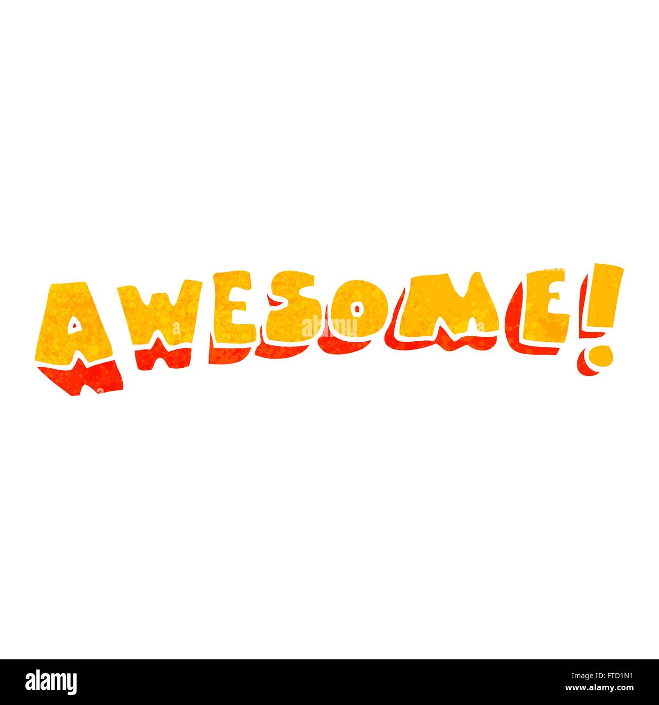 freehand retro cartoon awesome word Stock Vector Image & Art - Alamy