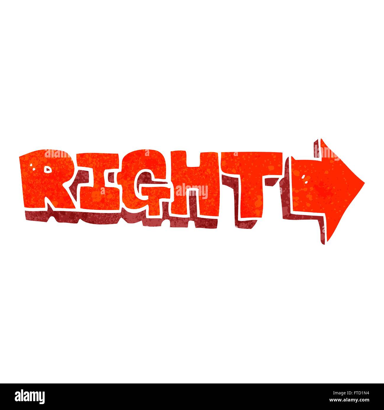 freehand retro cartoon right symbol Stock Vector Image & Art - Alamy