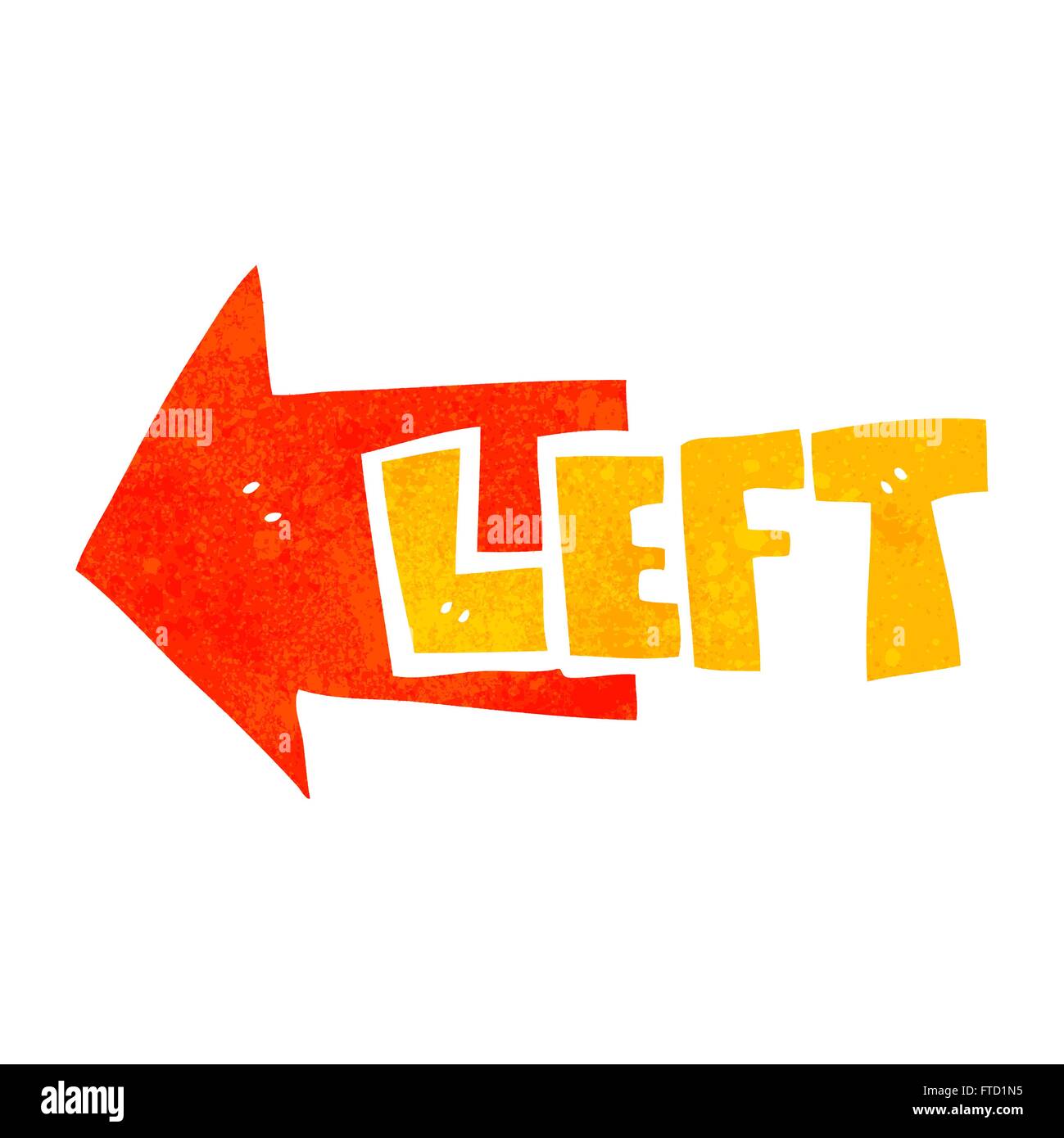 freehand retro cartoon left symbol Stock Vector Image & Art - Alamy