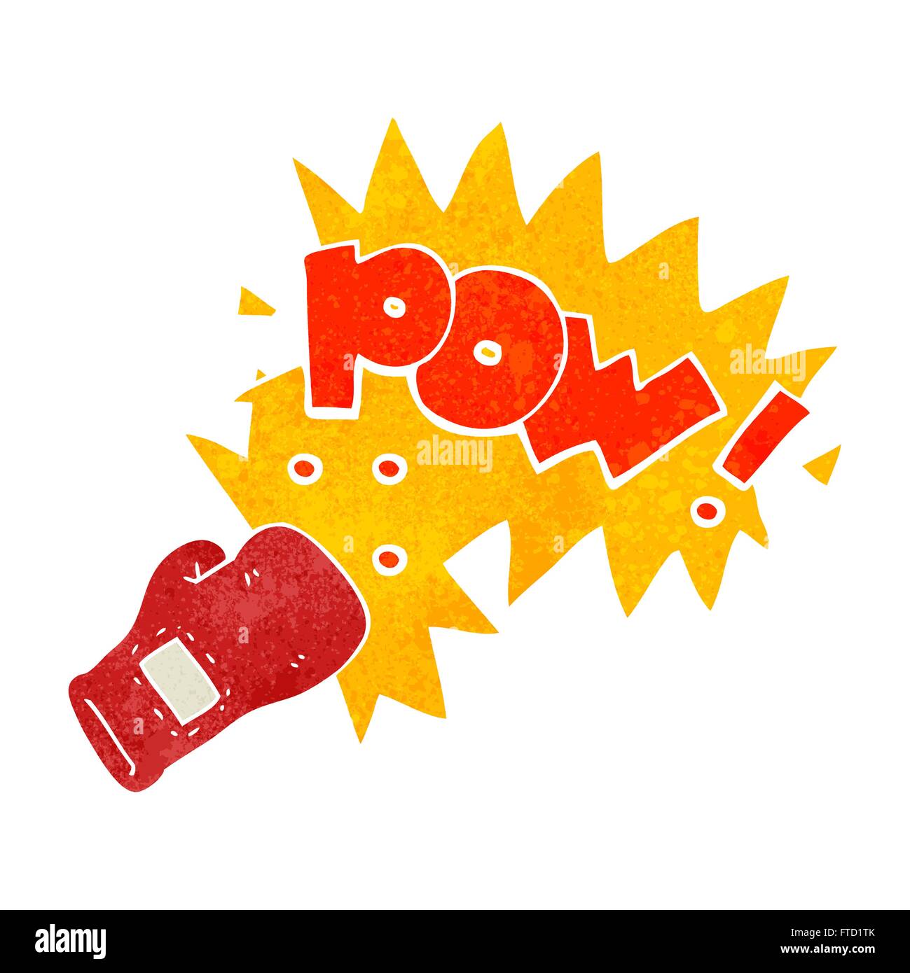 freehand retro cartoon boxing glove punch Stock Vector Image & Art - Alamy