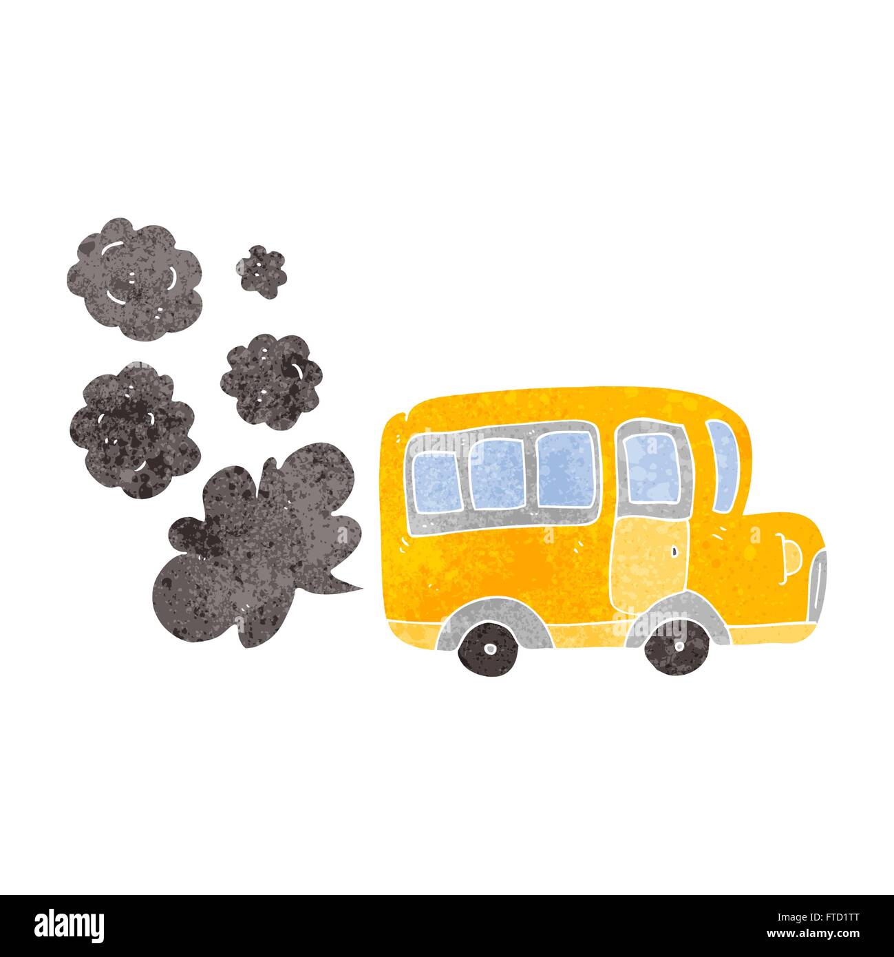 freehand retro cartoon yellow school bus Stock Vector Image & Art - Alamy