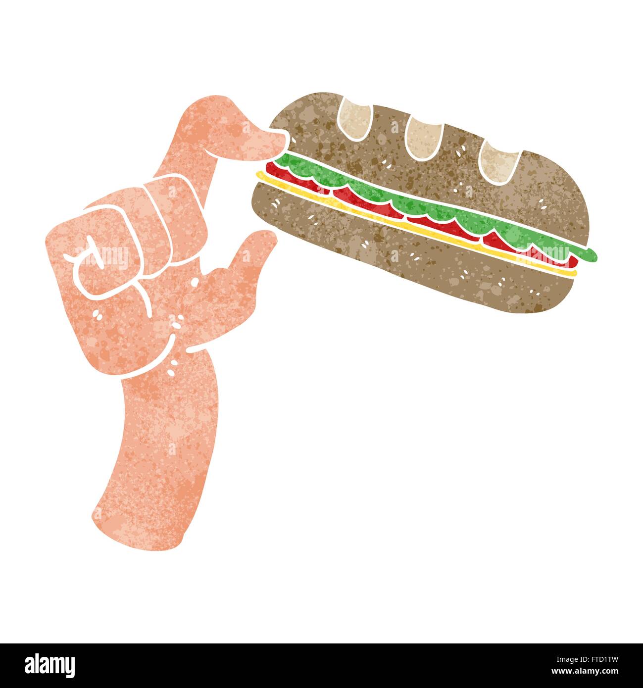 freehand retro cartoon sub sandwich Stock Vector Image & Art - Alamy