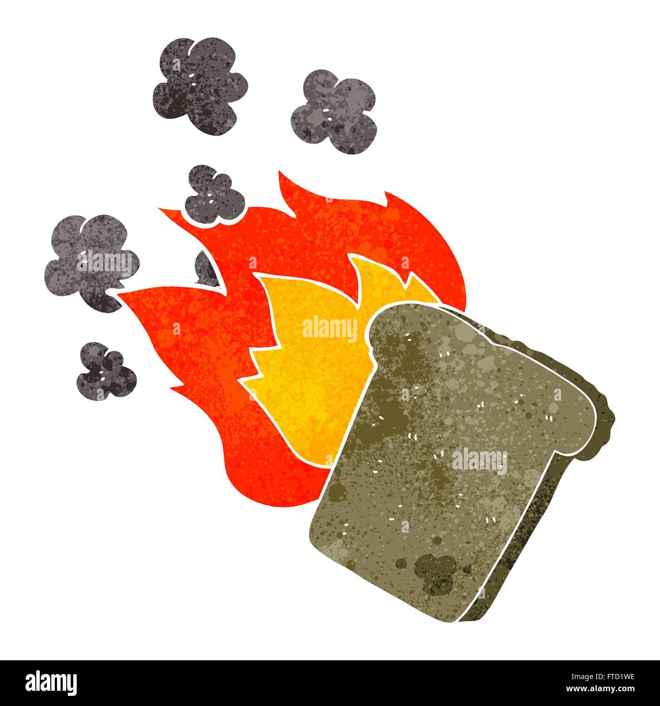 freehand retro cartoon burnt toast Stock Vector Image & Art - Alamy