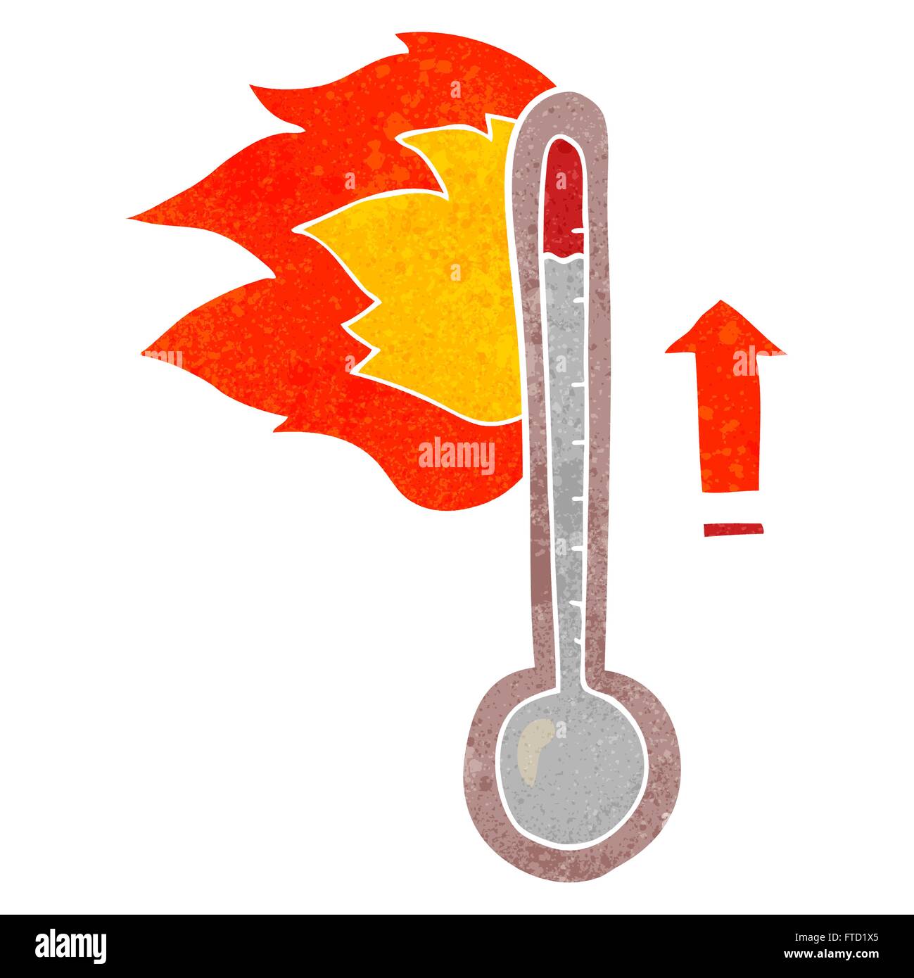 freehand retro cartoon rising temperature Stock Vector Image & Art - Alamy