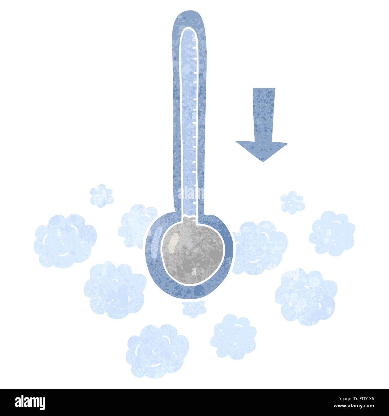 freehand retro cartoon dropping temperature Stock Vector Image & Art ...