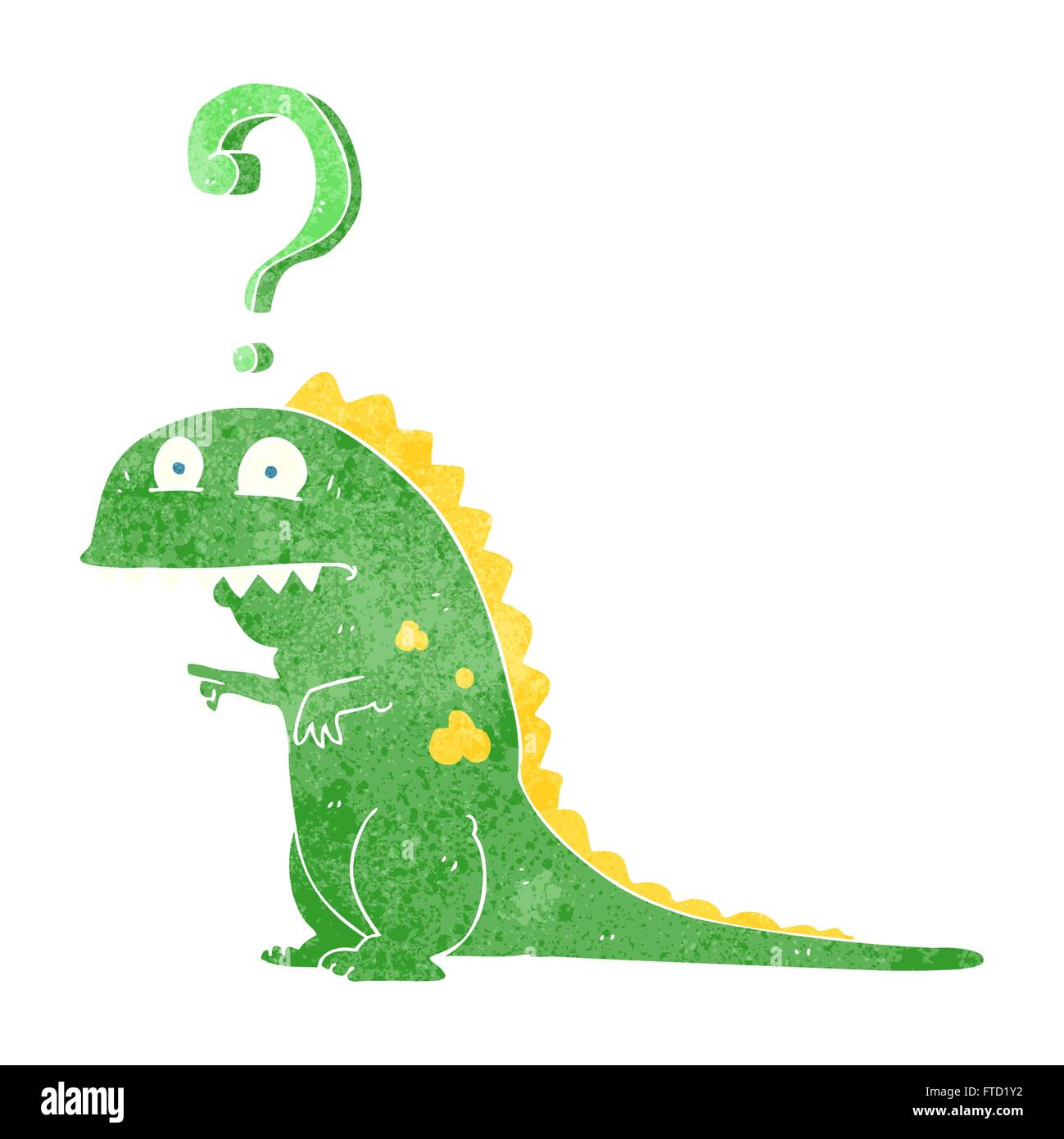 freehand retro cartoon confused dinosaur Stock Vector Image & Art - Alamy