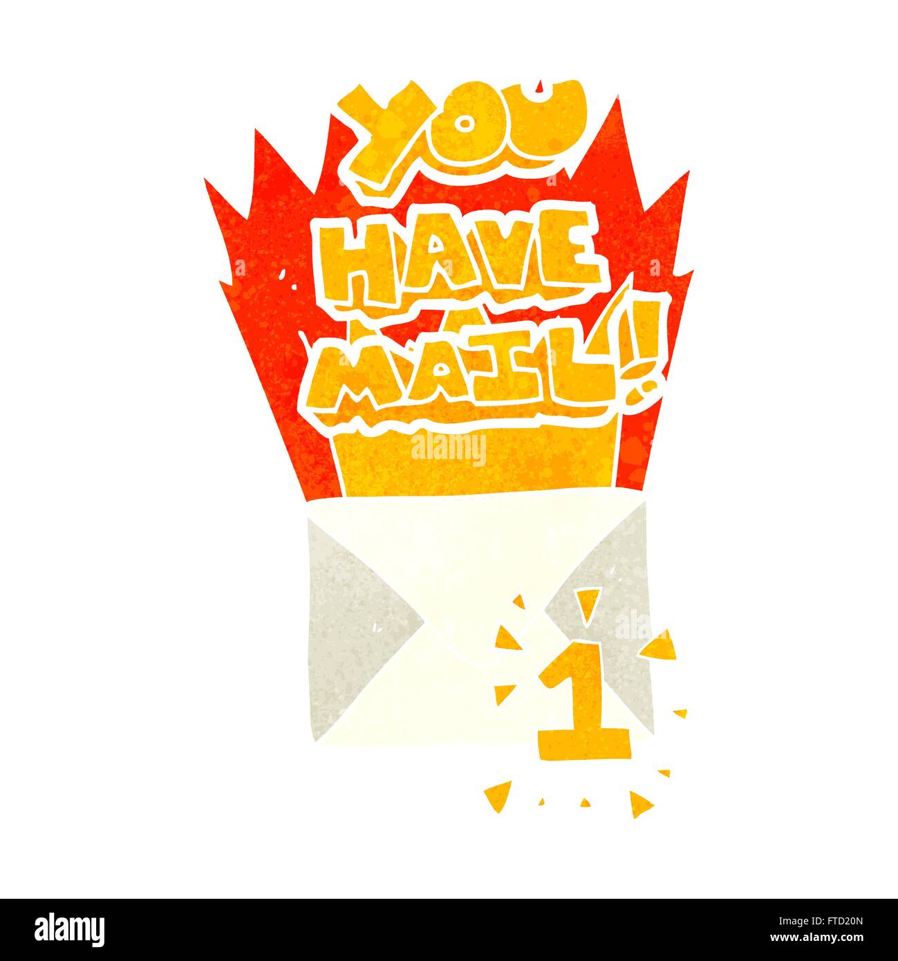 freehand retro cartoon you have mail symbol Stock Vector Image & Art ...