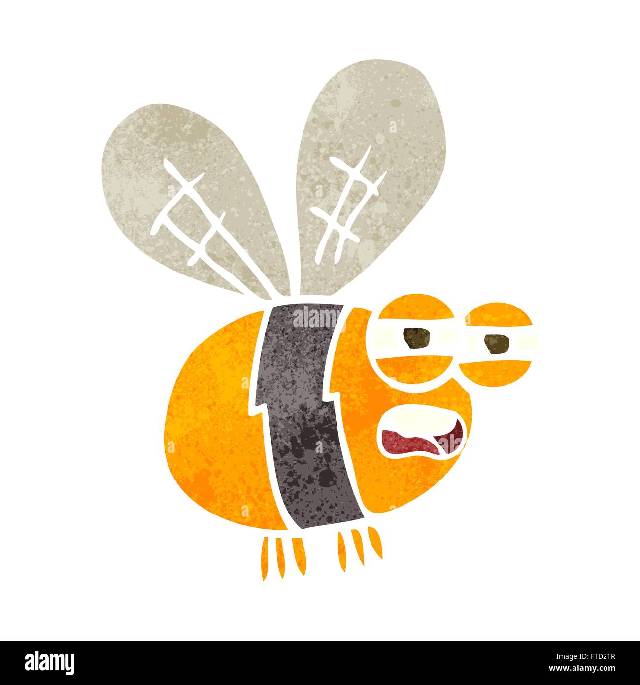 freehand retro cartoon bee Stock Vector Image & Art - Alamy