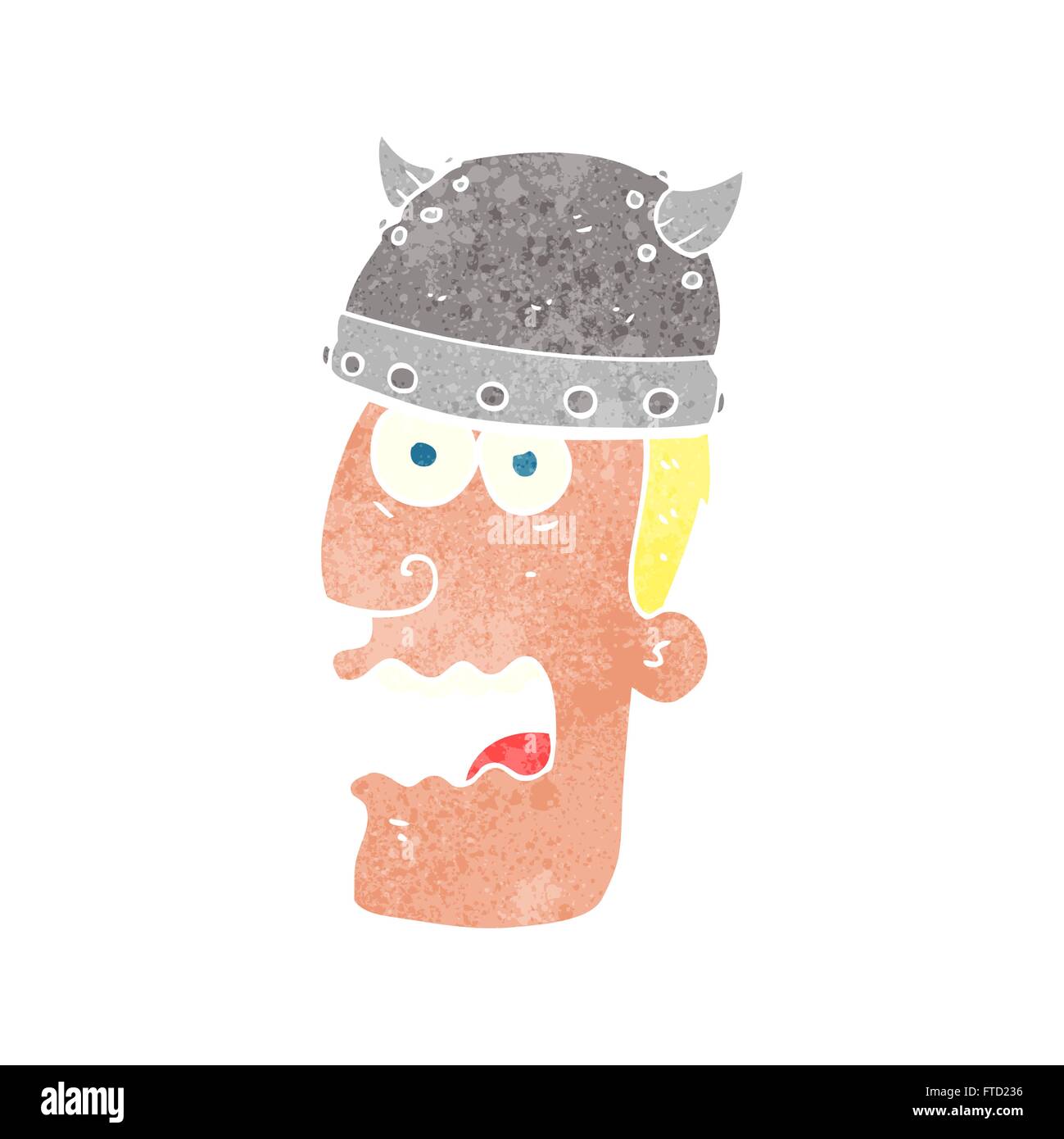 freehand retro cartoon screaming warrior man Stock Vector Image & Art ...