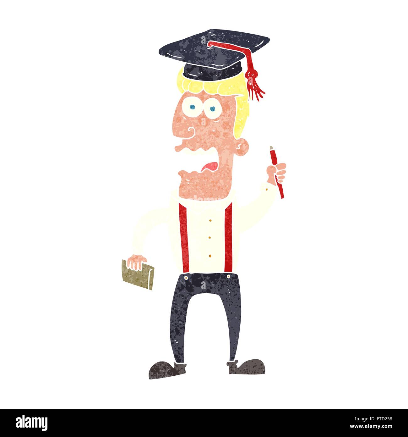 freehand retro cartoon stressed student Stock Vector Image & Art - Alamy