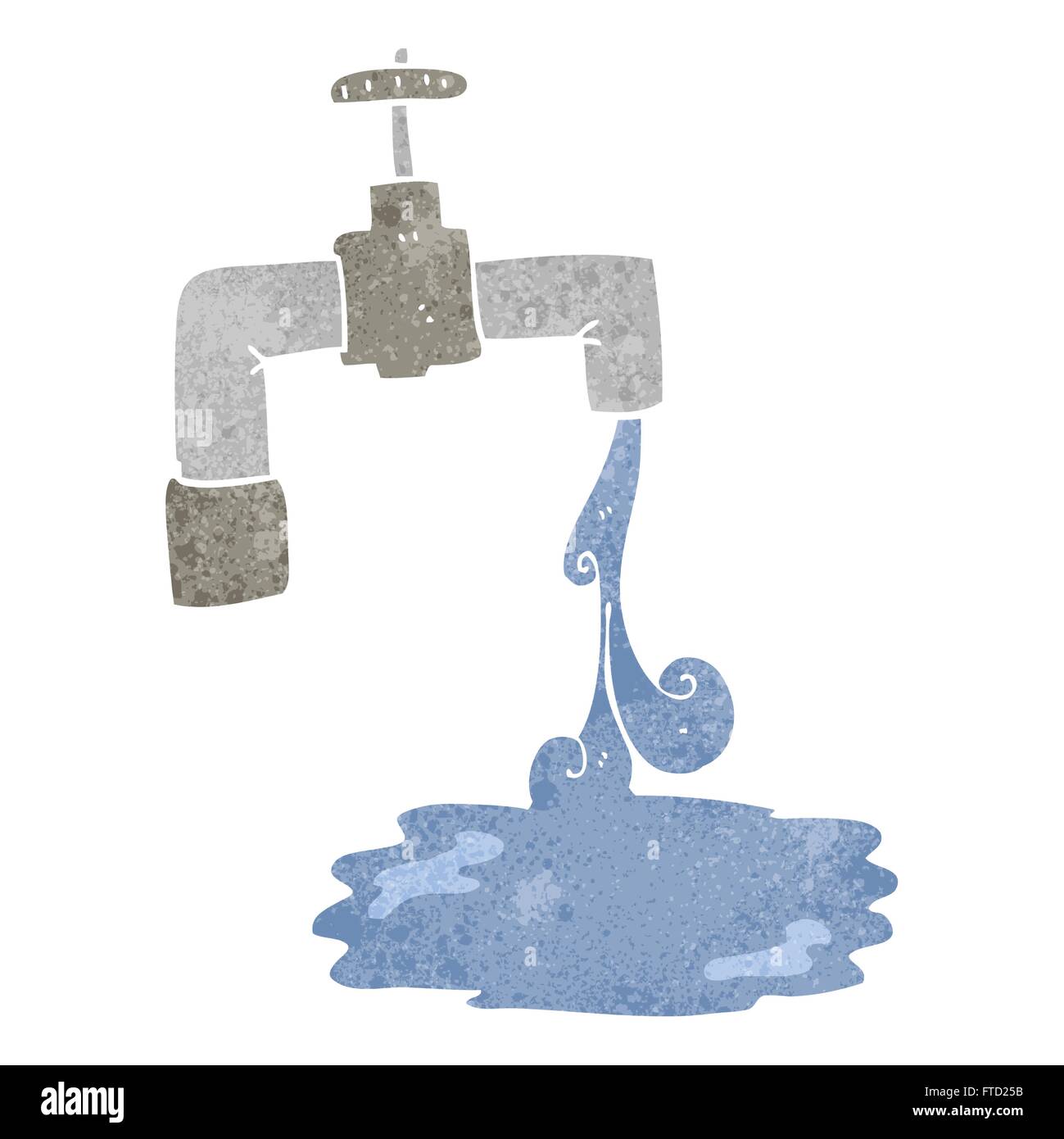 freehand retro cartoon running faucet Stock Vector Image & Art - Alamy