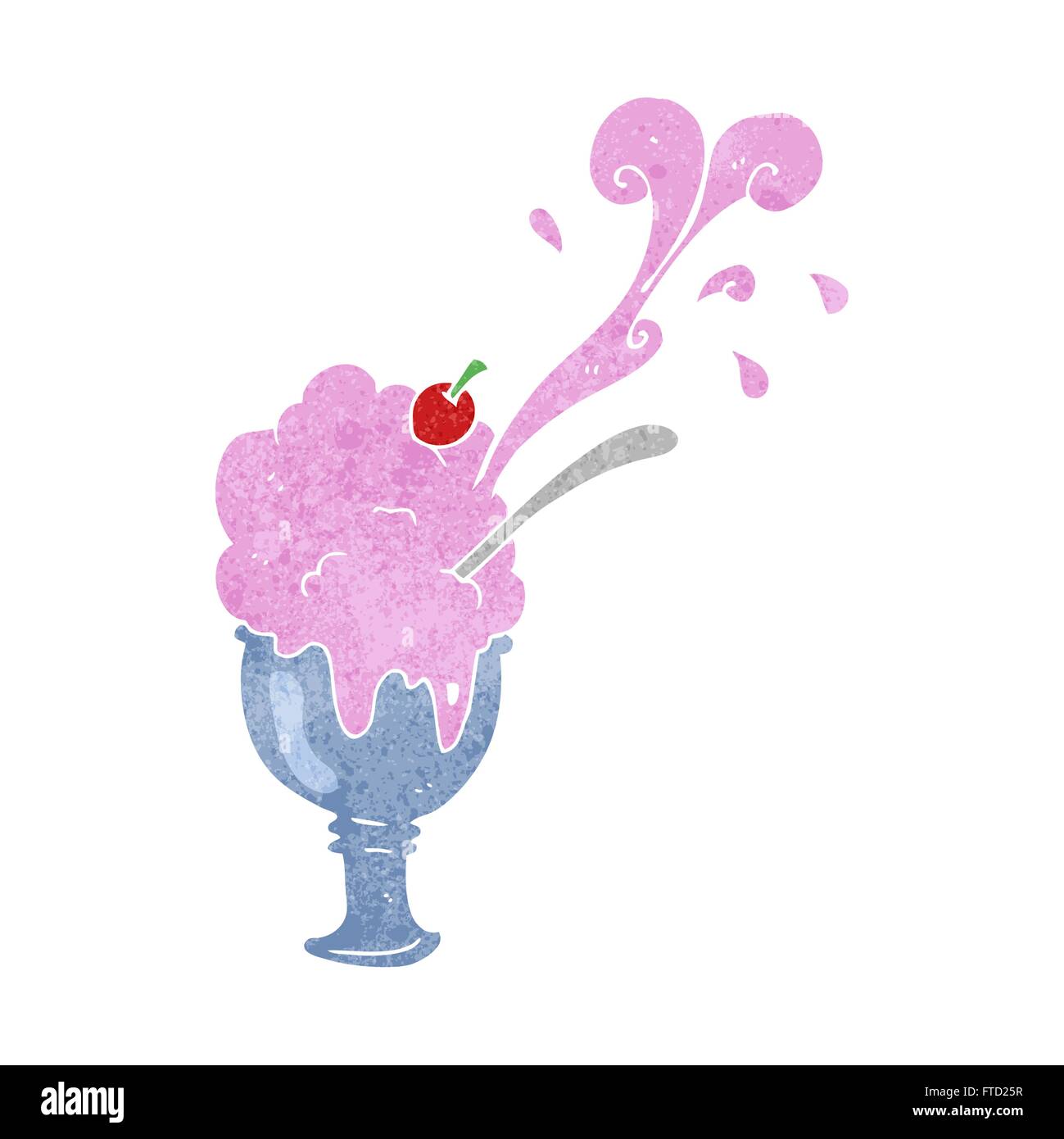 freehand retro cartoon ice cream Stock Vector Image & Art - Alamy