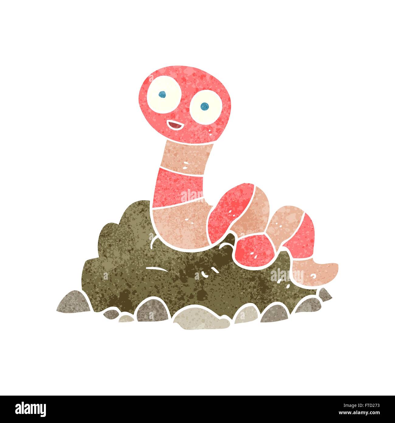 freehand retro cartoon earthworm Stock Vector Image & Art - Alamy