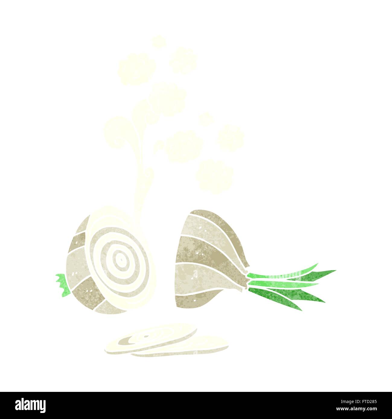 freehand retro cartoon sliced onion Stock Vector Image & Art - Alamy