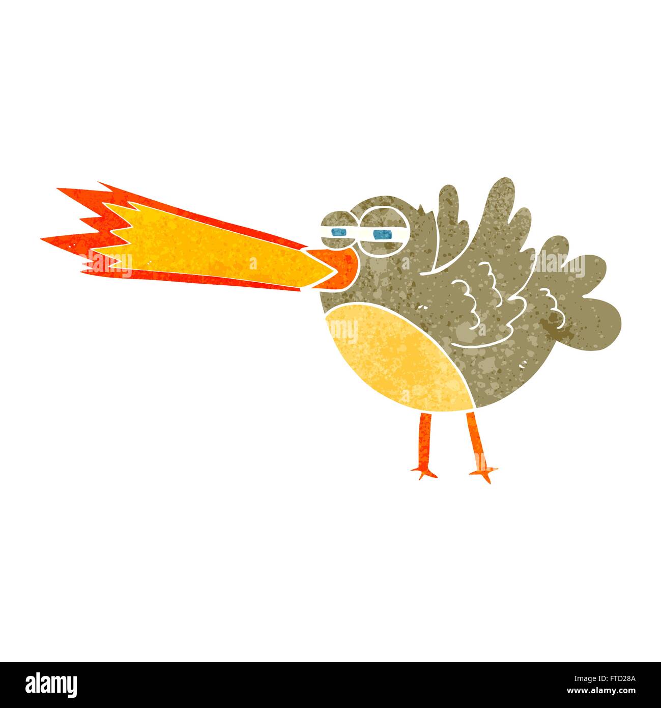 freehand retro cartoon bird Stock Vector Image & Art - Alamy