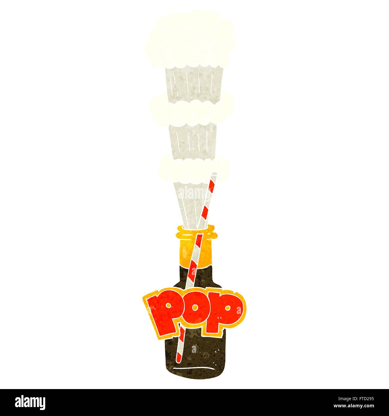 freehand retro cartoon fizzy drink bottle Stock Vector Image & Art - Alamy