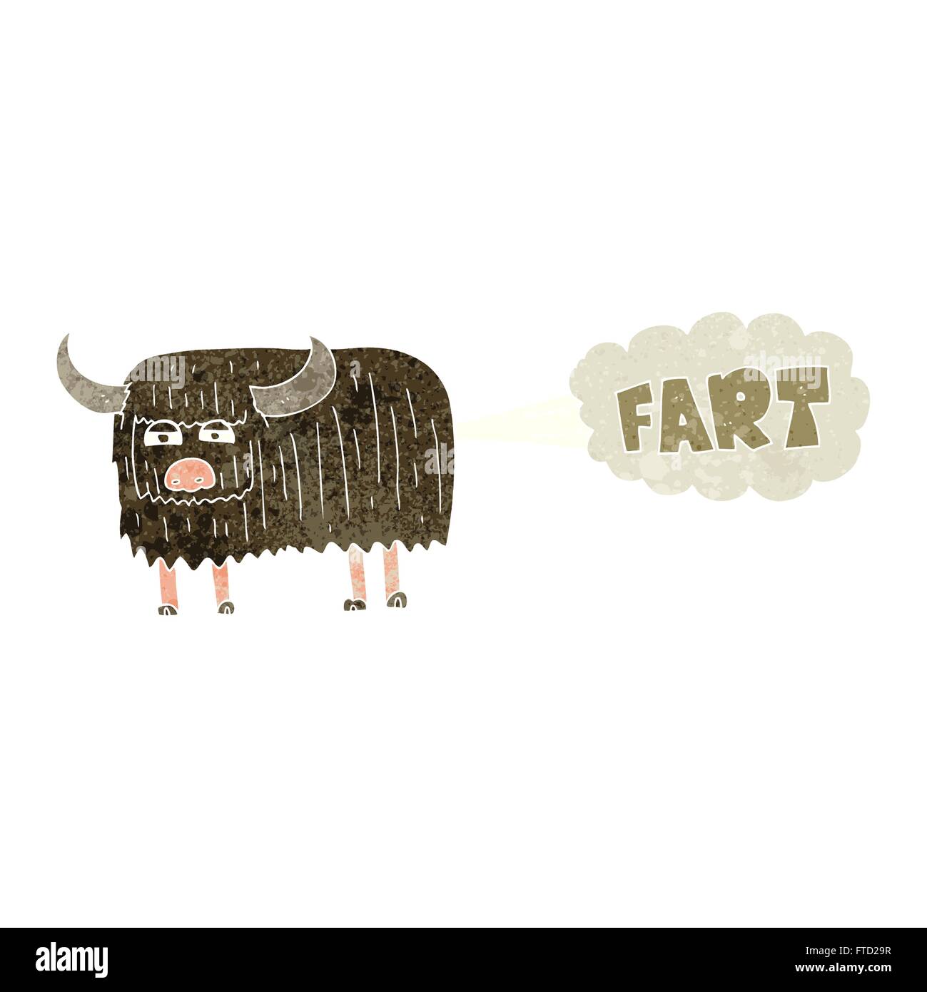 freehand retro cartoon hairy cow farting Stock Vector Image & Art - Alamy