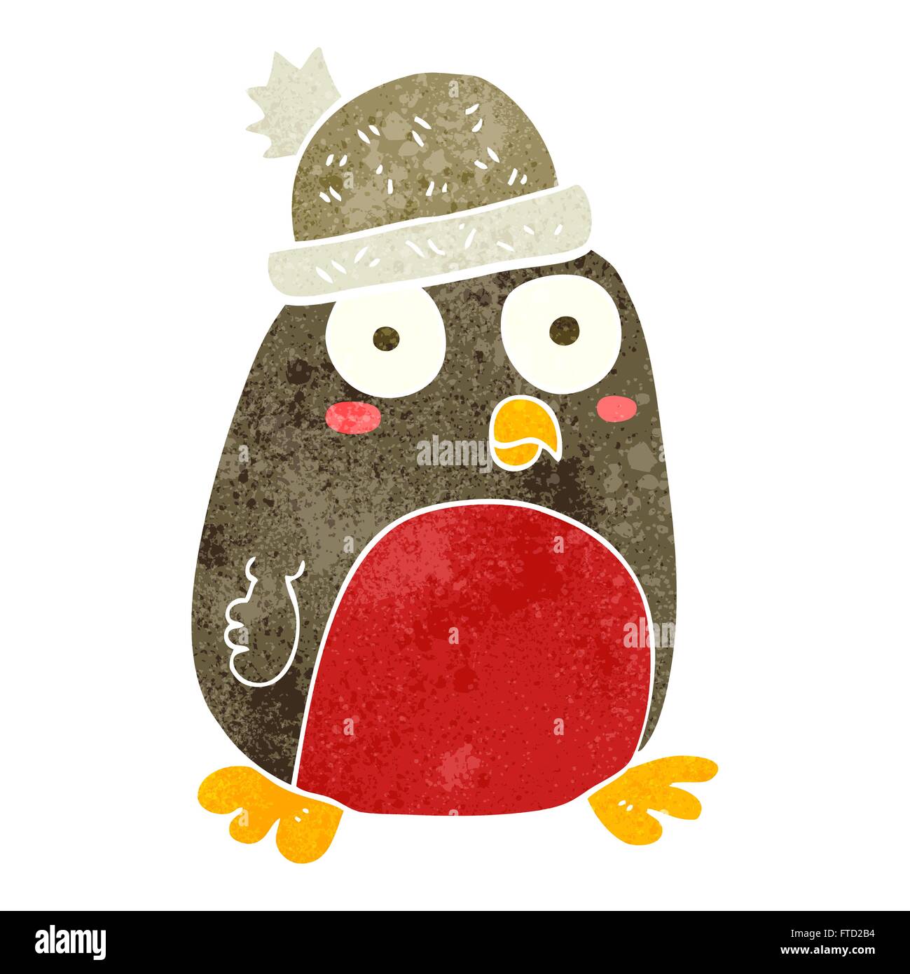 Retro christmas robin drawing hi-res stock photography and images - Alamy