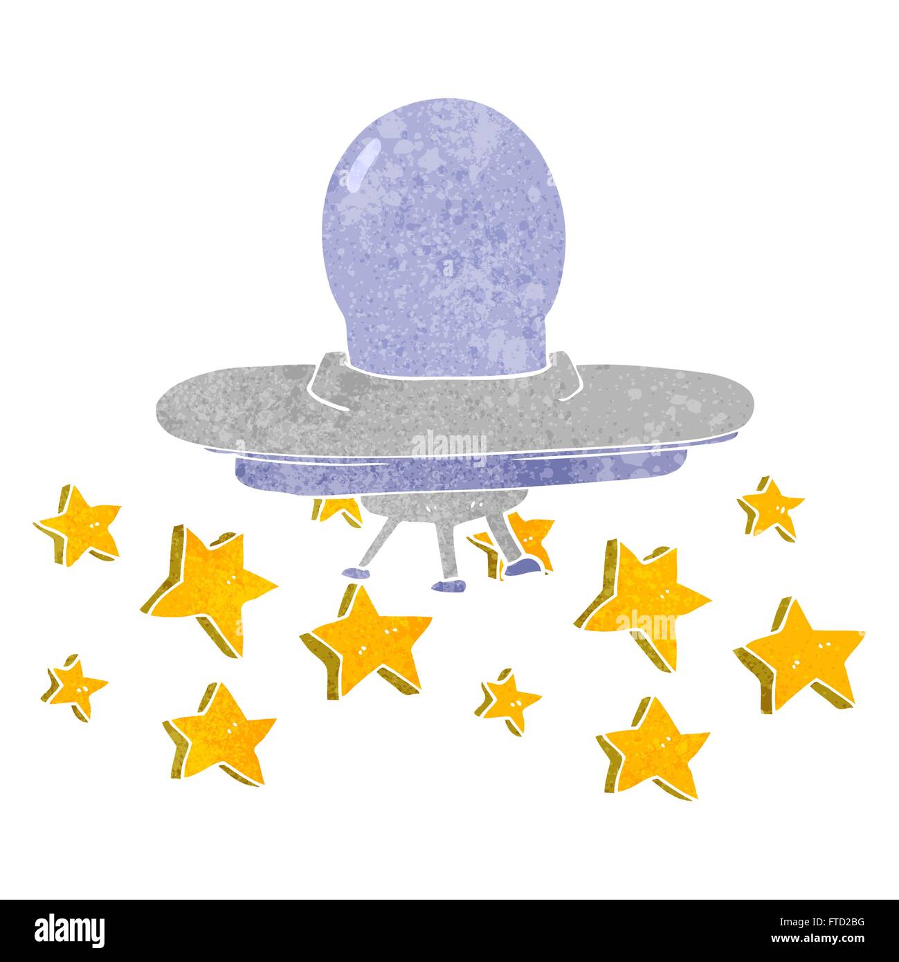 freehand retro cartoon flying saucer Stock Vector Image & Art - Alamy