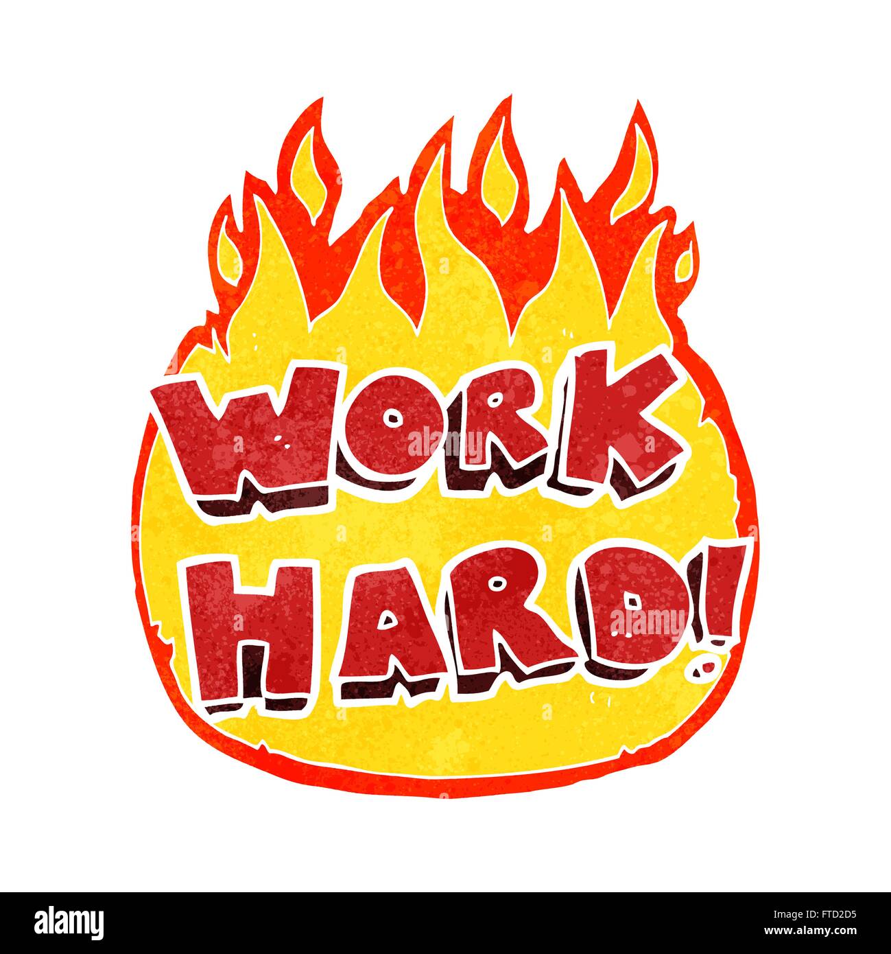 freehand retro cartoon work hard symbol Stock Vector Image & Art - Alamy