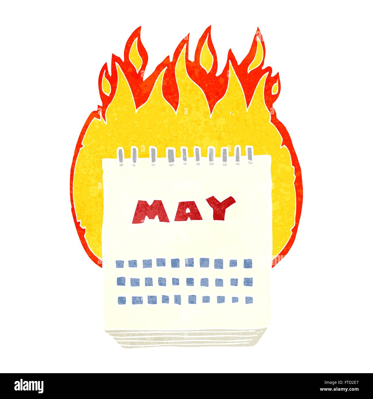 freehand retro cartoon calendar showing month of may Stock Vector Image ...