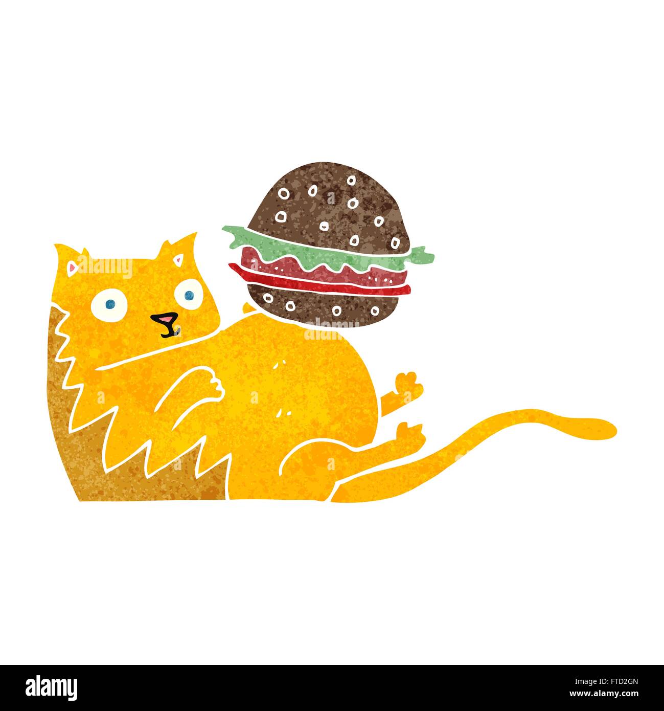 Cartoon Fat Cat Eating