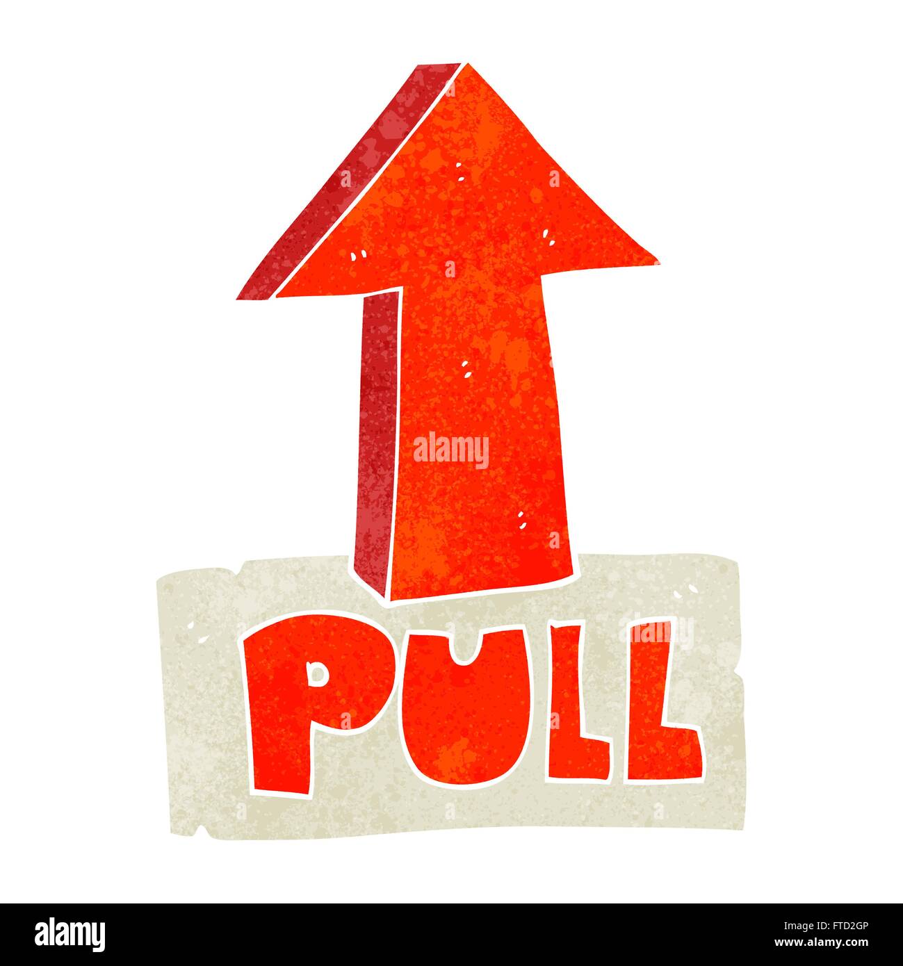 freehand retro cartoon door pull sign Stock Vector Image & Art - Alamy