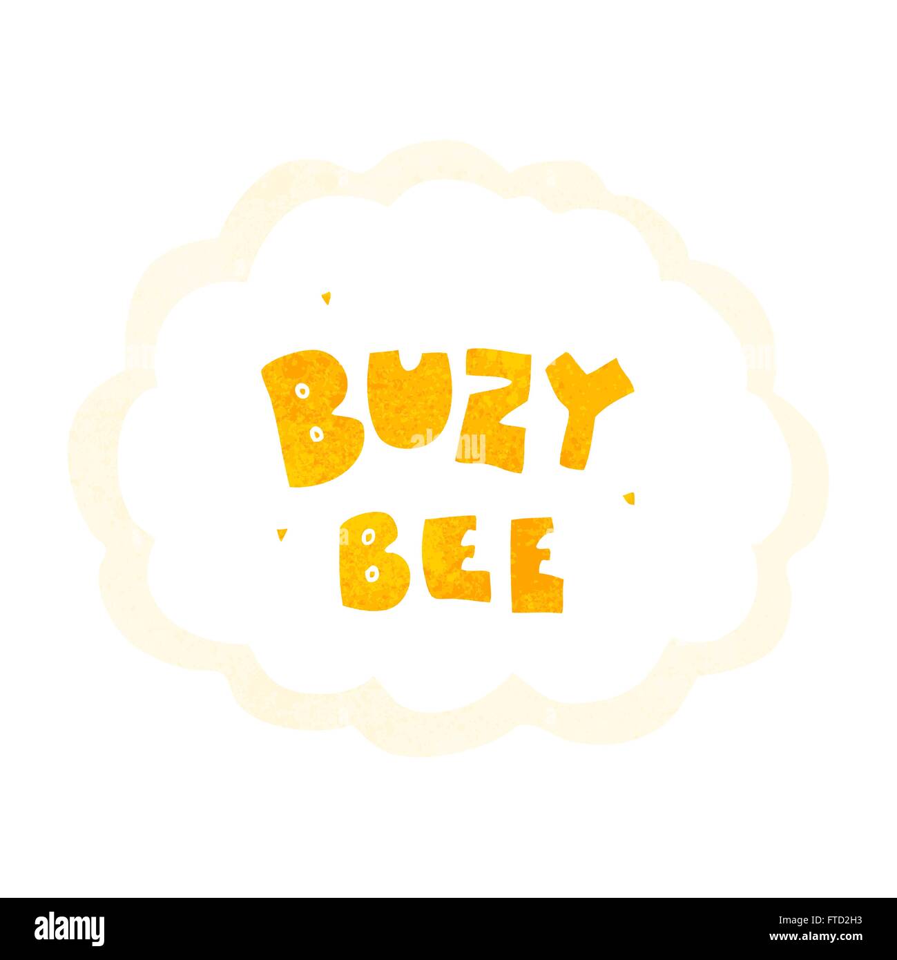 freehand retro cartoon buzy bee text symbol Stock Vector Image & Art ...