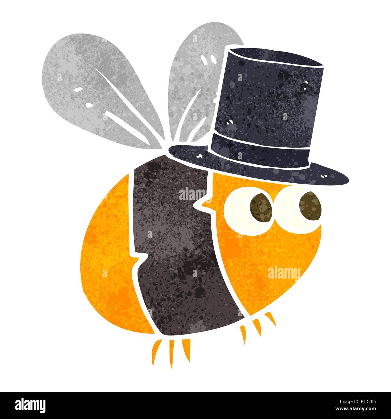 freehand retro cartoon bee top hat Stock Vector Image & Art - Alamy