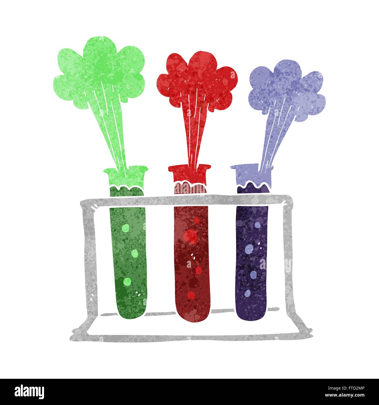 freehand retro cartoon rack of test tubes exploding Stock Vector Image ...