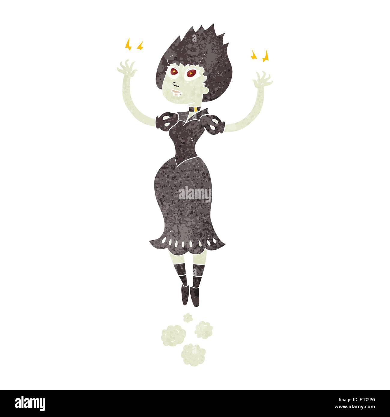 freehand retro cartoon vampire girl flying Stock Vector Image & Art - Alamy