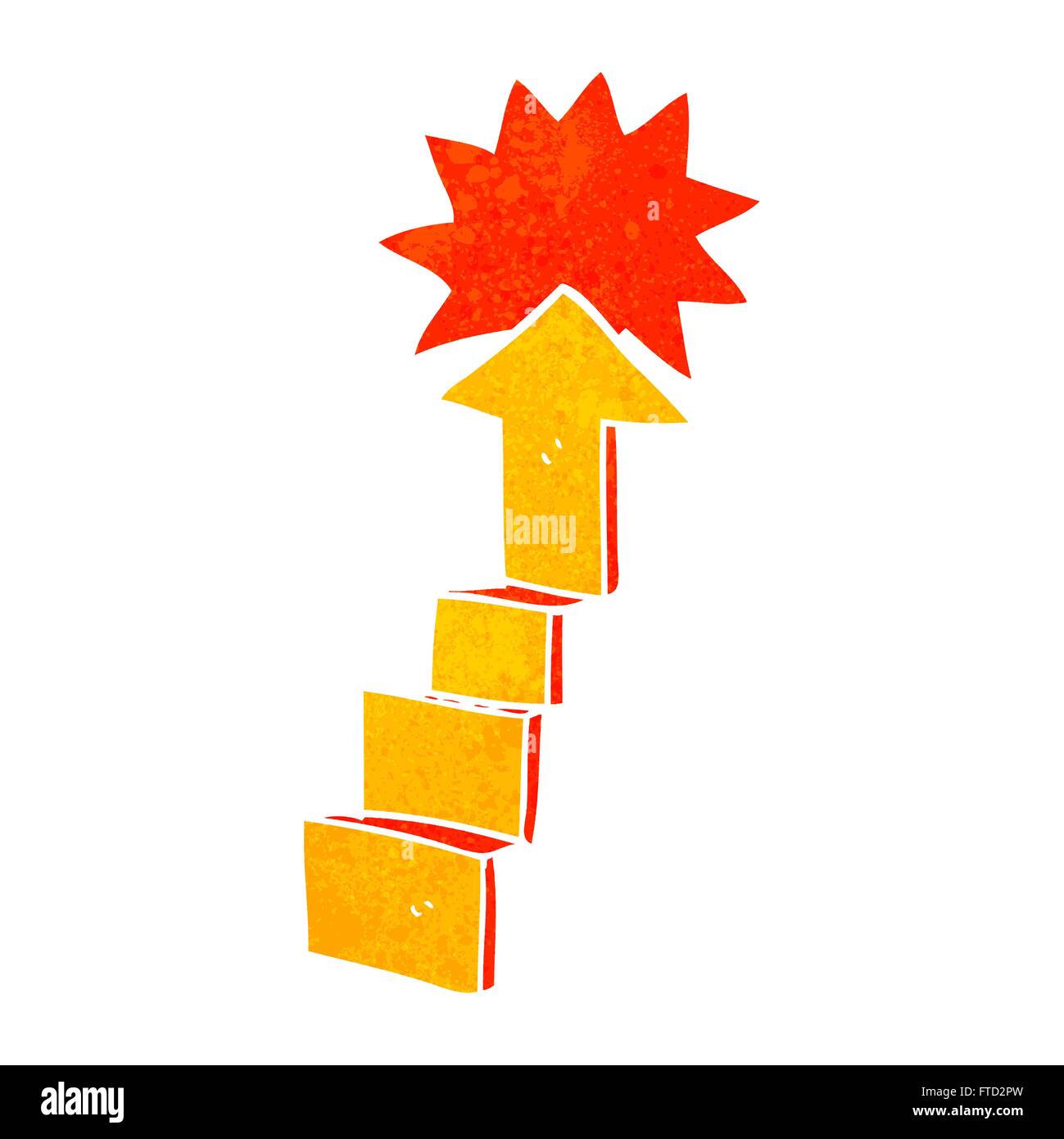 freehand retro cartoon stepping up arrow Stock Vector Image & Art - Alamy