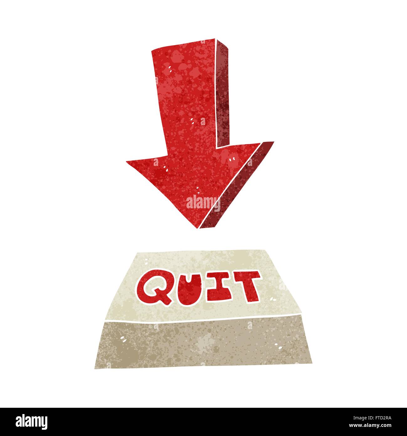 freehand retro cartoon quit button Stock Vector Image & Art - Alamy