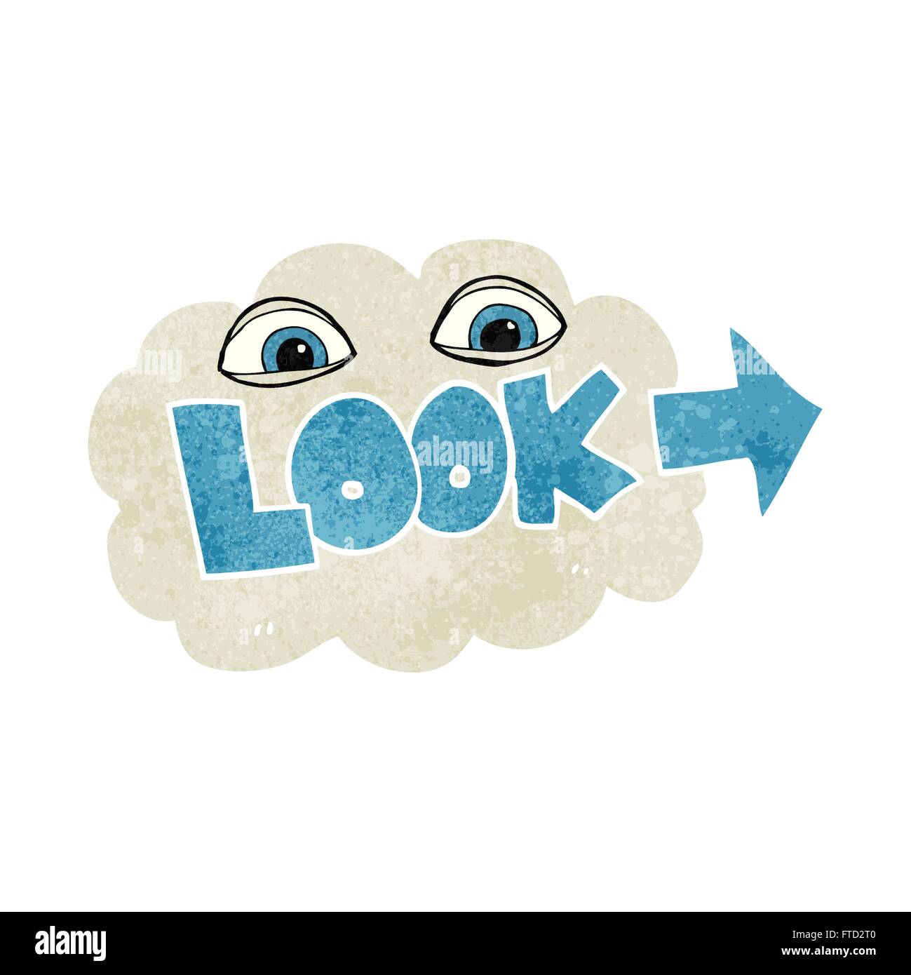 freehand retro cartoon look pointing sign Stock Vector Image & Art - Alamy