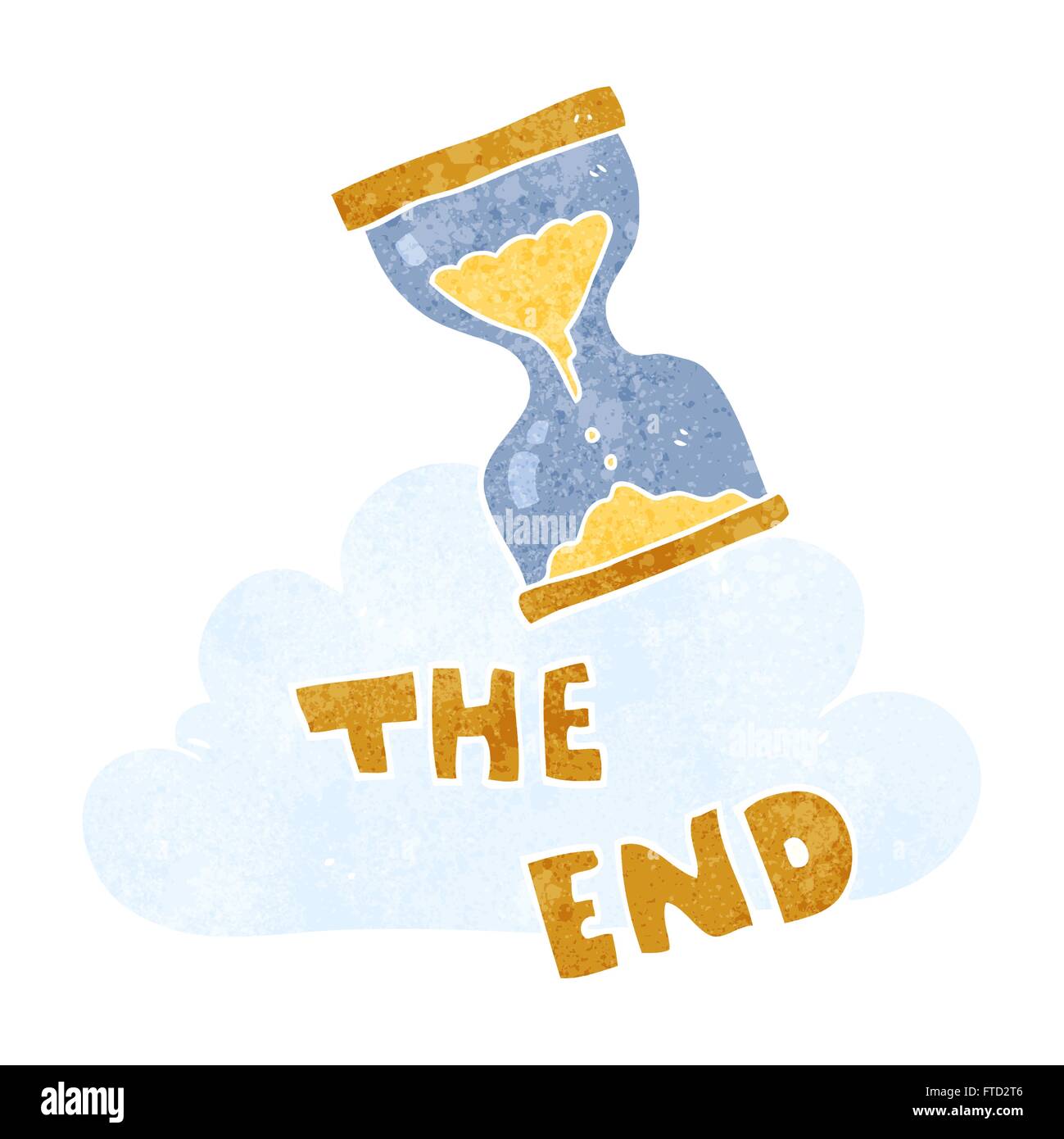 freehand retro cartoon sand timer hourglass the end symbol Stock Vector ...