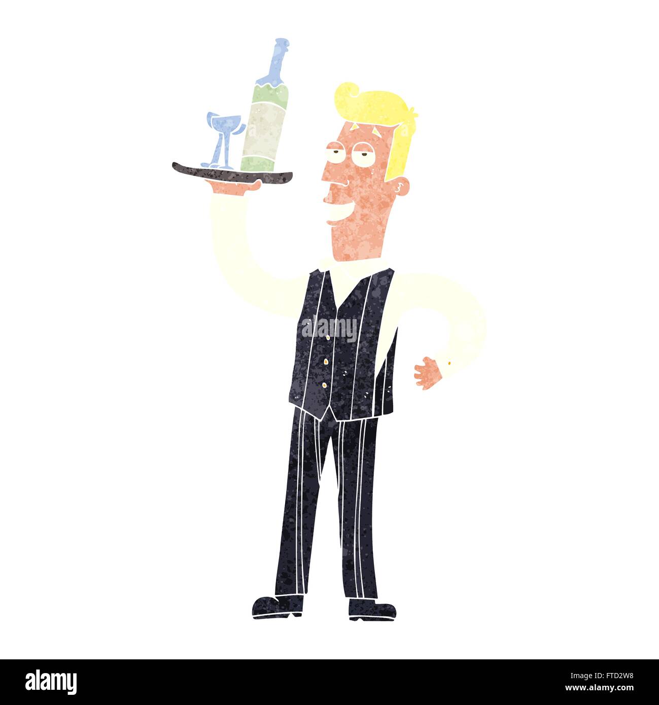 Cartoon waiter funny doodle illustration hi-res stock photography and ...