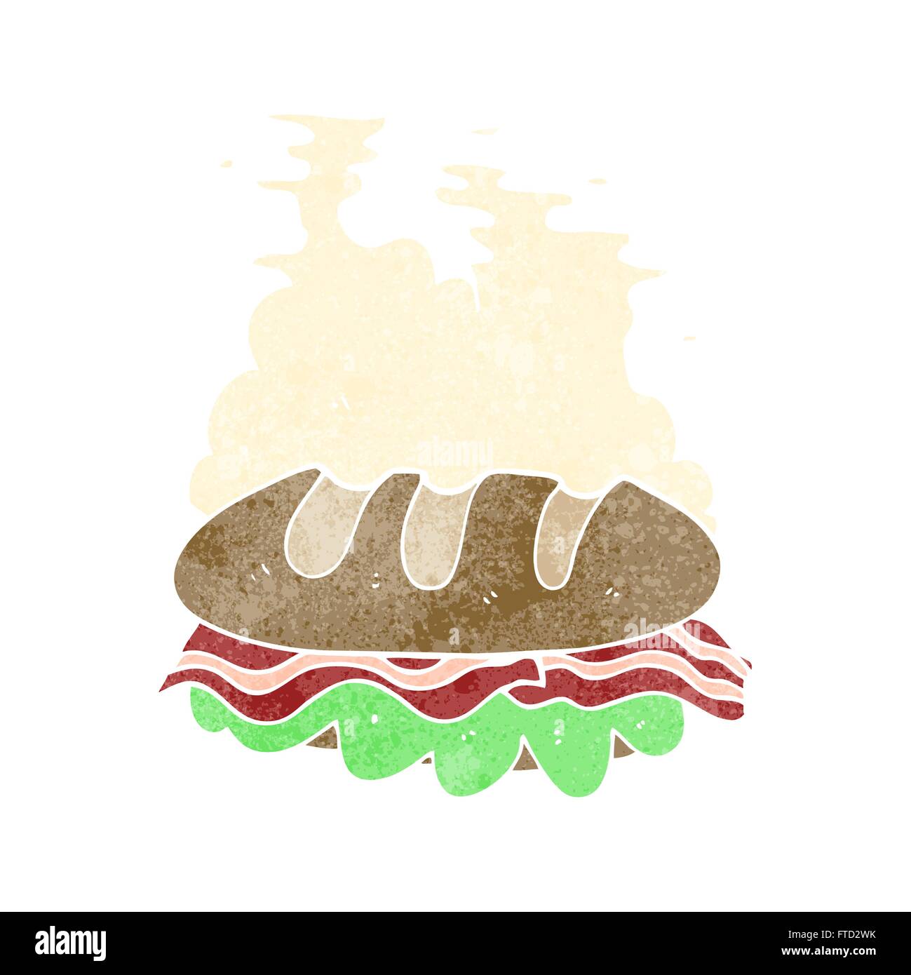 freehand retro cartoon huge sandwich Stock Vector Image & Art - Alamy