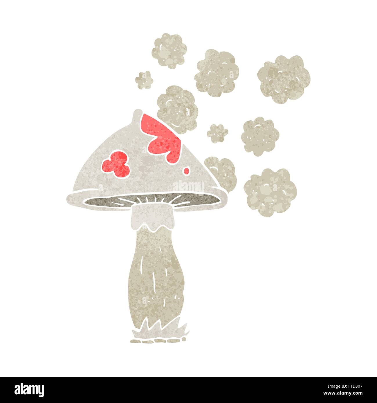 freehand retro cartoon mushroom Stock Vector Image & Art - Alamy