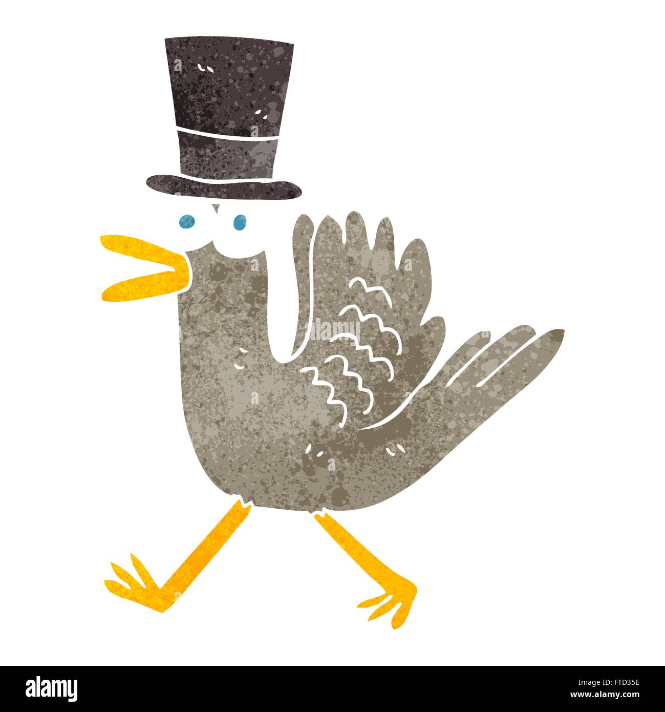 freehand retro cartoon duck in top hat Stock Vector Image & Art - Alamy