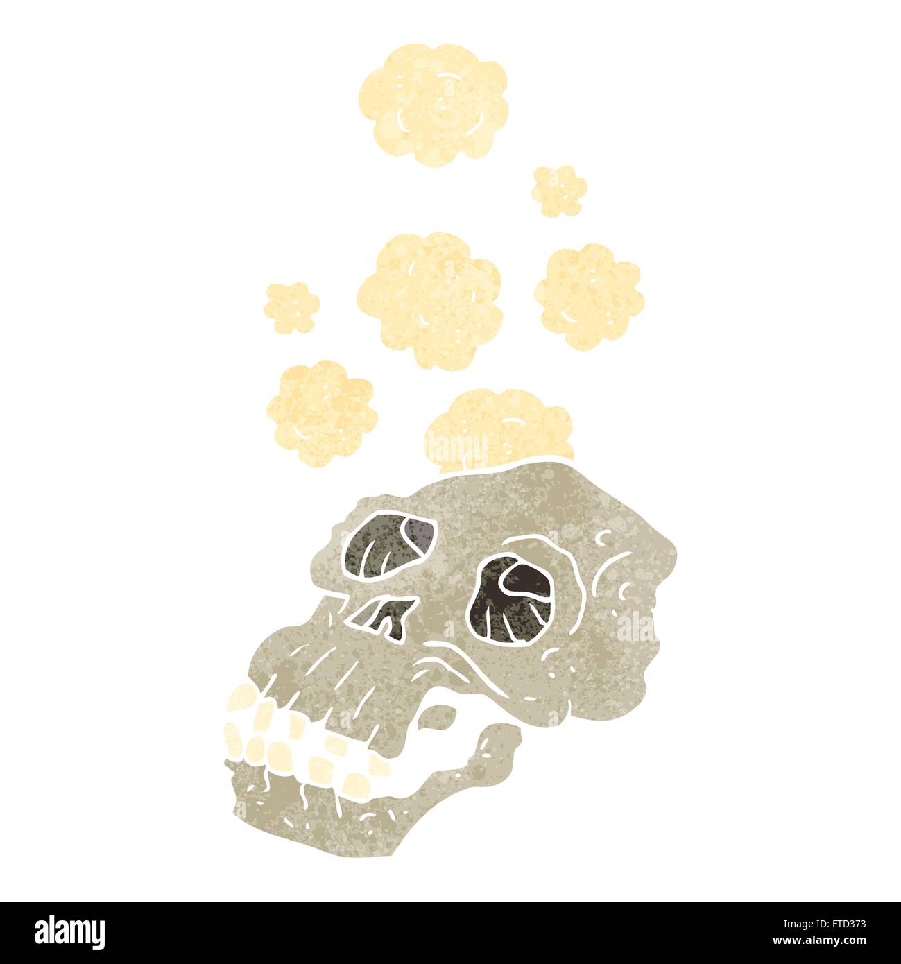 freehand retro cartoon ancient skull Stock Vector Image & Art - Alamy